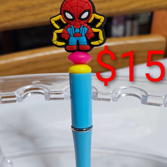 Handmade | Office | Spiderman Superhero Themed Blue And Yellow Pen ...